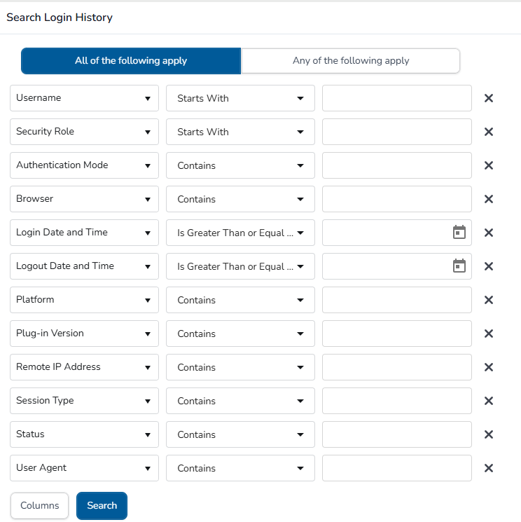 Login History Report